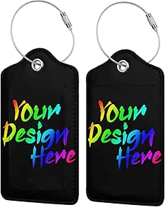 Amazon.com: Personalized Luggage Tags, Custom Luggage Tags for Suitcases, Upload Your Photo/Text ...
