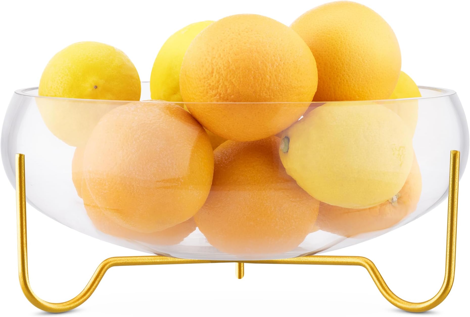 Amazon.com: Navaris Glass Fruit Bowl with Stand - Clear Round ...