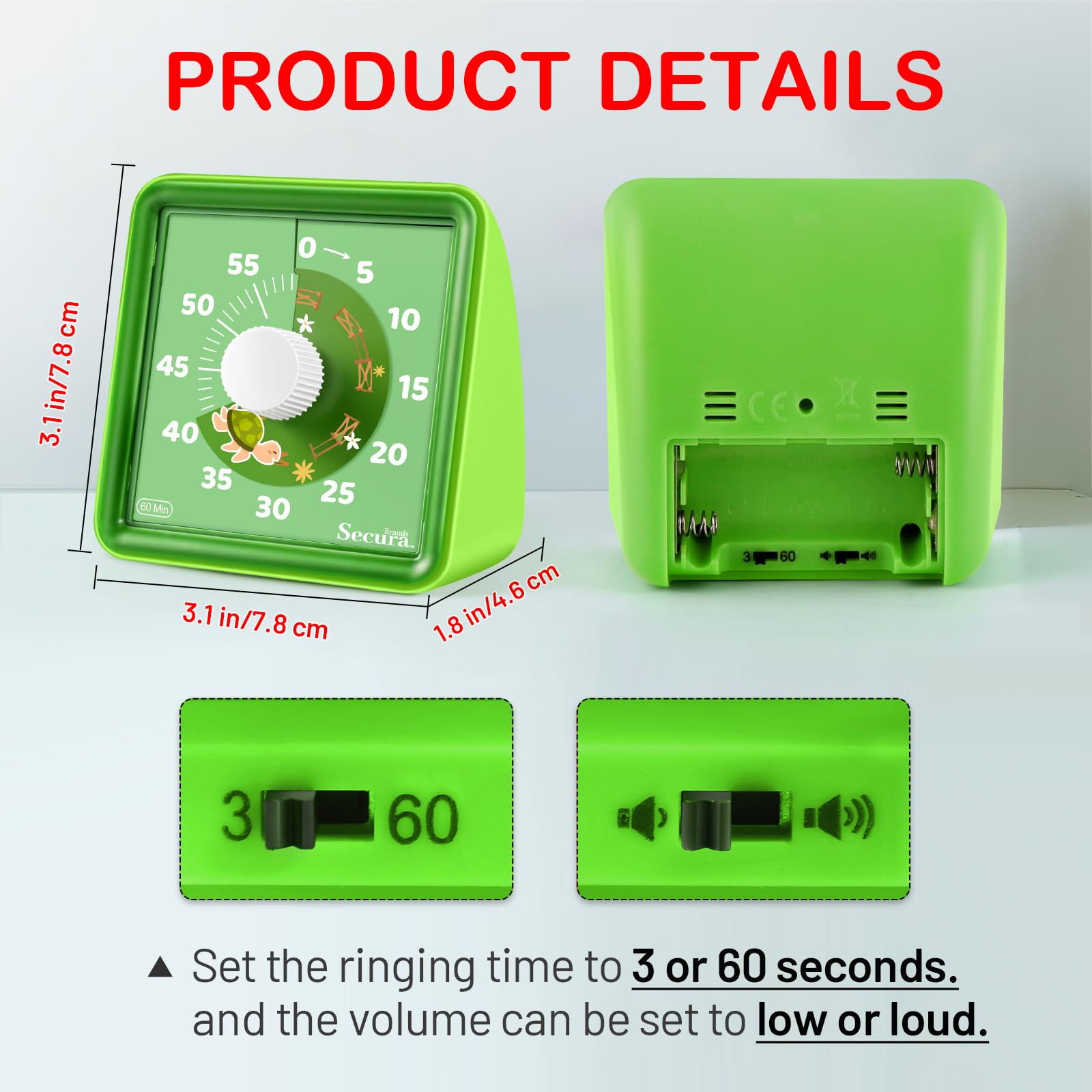 Snapklik.com : Secura 60-Minute Visual Timer, Countdown Timer For Kids ...