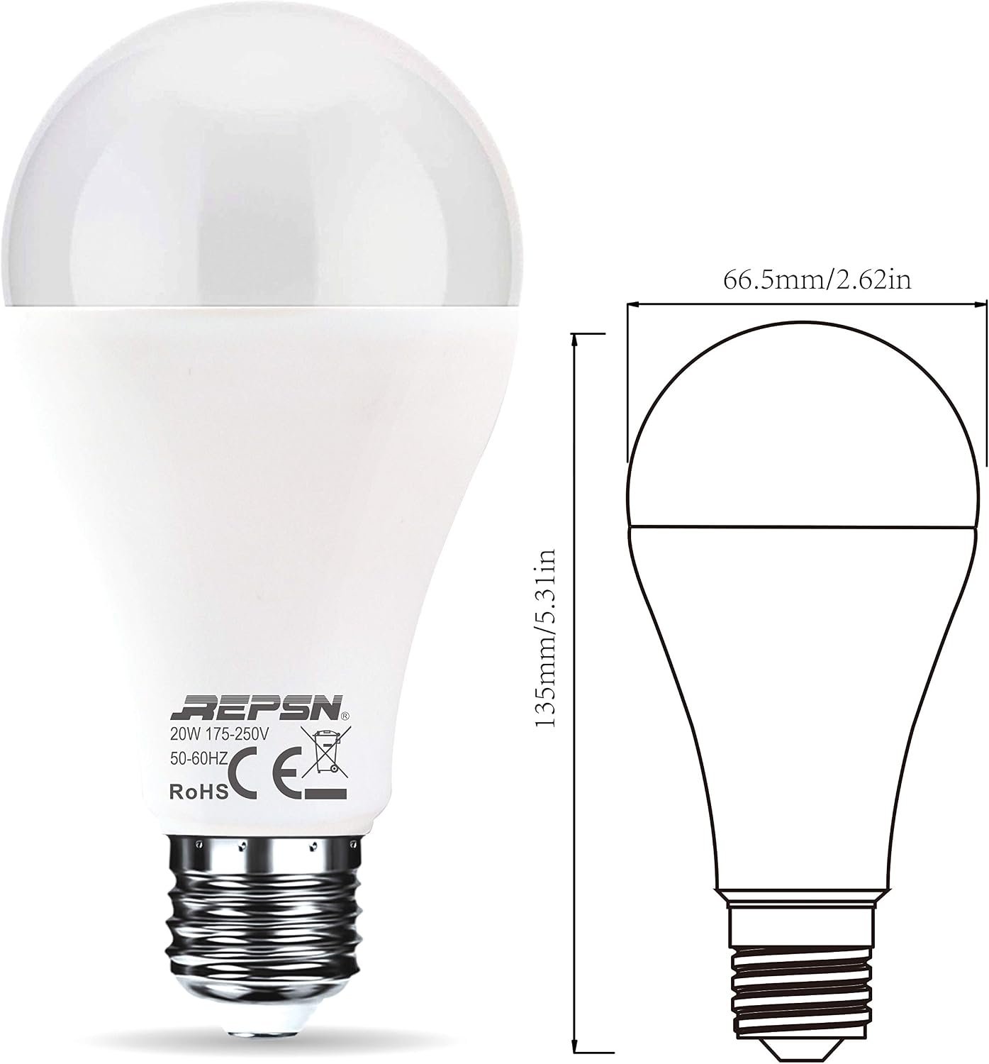 LED E27 Light Bulb,Famitree Daylight Edison Screw Golf Ball Bulb 20W ...