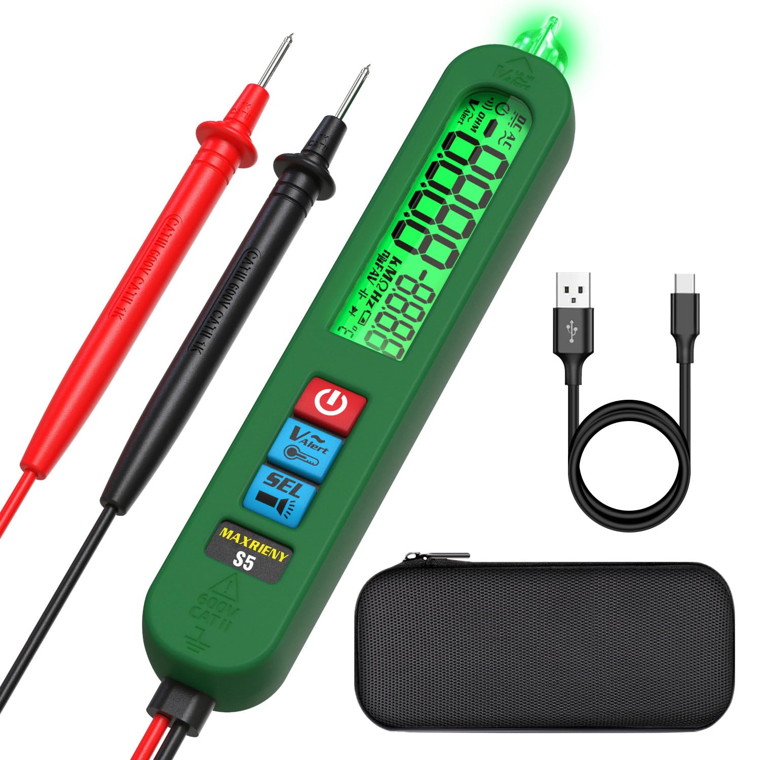 MAXRIENY Smart Digital Multimeter Tester Rechargeable Pen-Type ...
