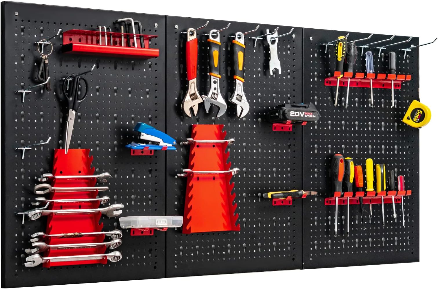 Taylor & Brown Wall Mounted Plastic Pegboard and Shelf Tool Rack ...