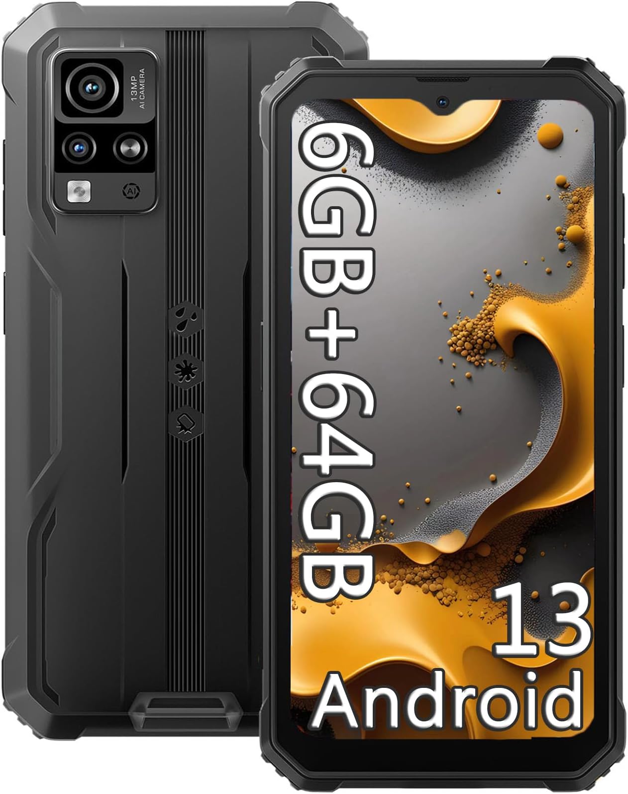 Blackview Rugged Phone, BV4800 Android 13 Phone, 6GB+64GB 2TB Expand ...