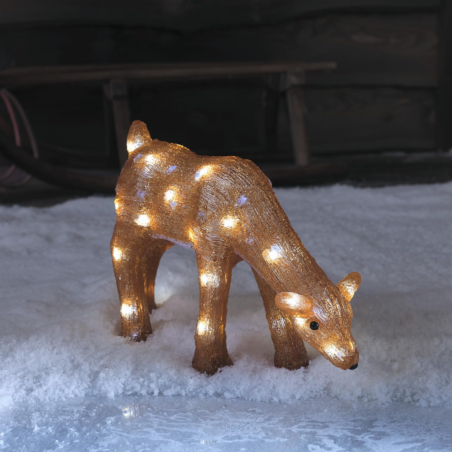 Lights4fun Outdoor Christmas Figure Light Up LED Acrylic Grazing Doe ...