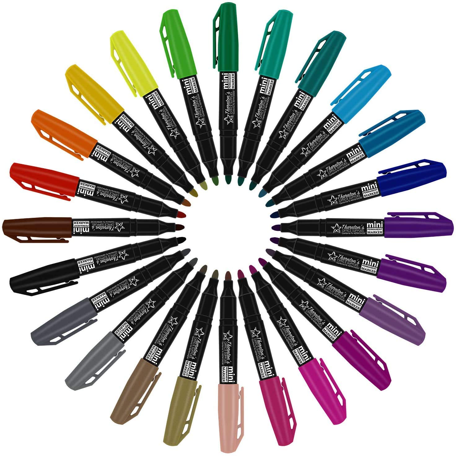 Amazon.com : Thornton's Office Supplies Mini Permanent Markers Works on ...