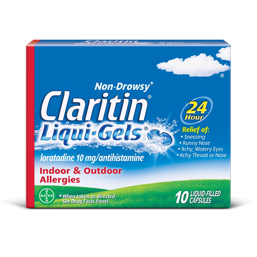Amazon.com : Claritin Allergy Liqui-Gels, 10 mg, 10 Count : Allergy ...