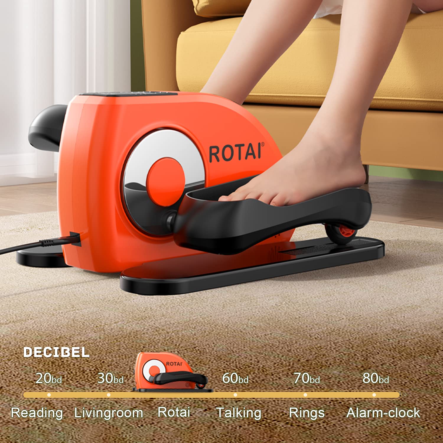 ROTAI Under Desk Elliptical Machine Electric Seated Leg Foot Pedal ...