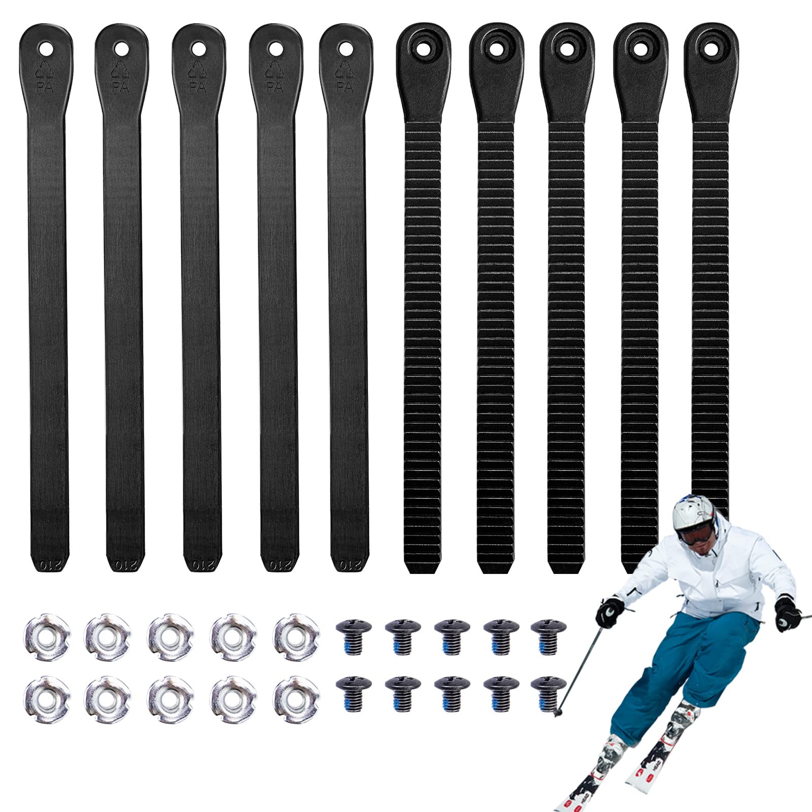 Amazon.com : Pack 10 Snowboard Ankle Ladder Strap Binding,Snowboard ...
