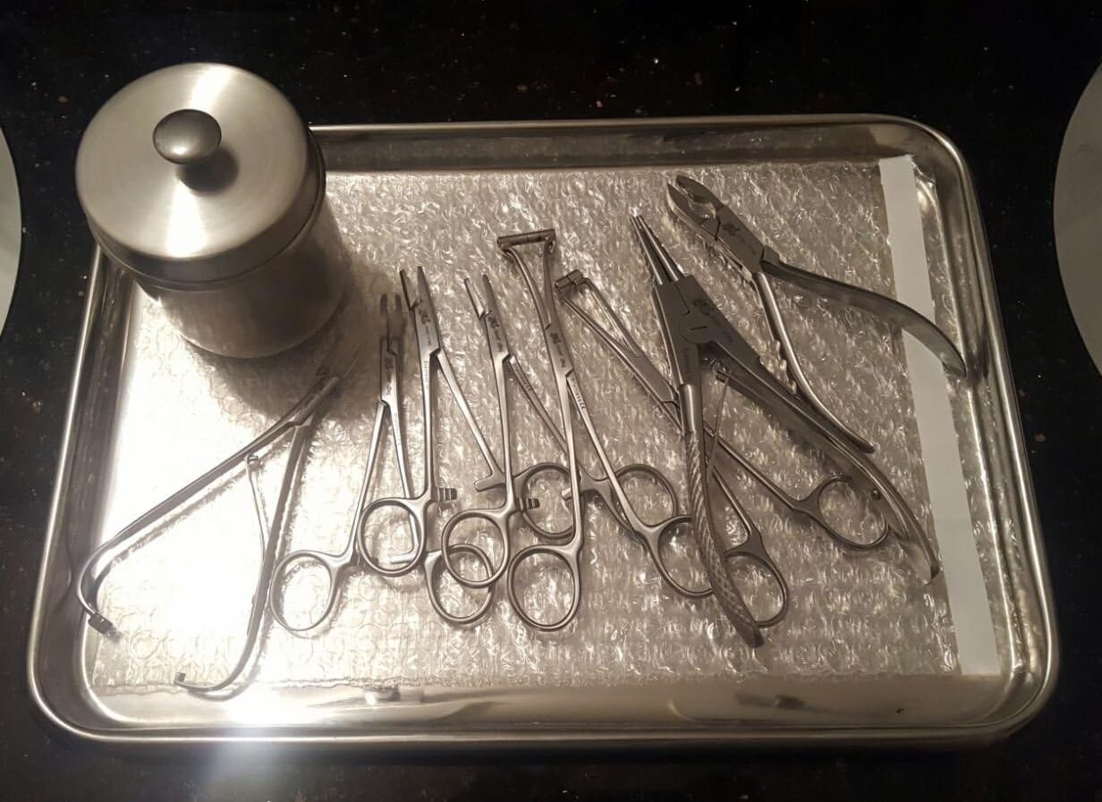 Amazon.com: Body Piercing Jewelry 8 Tools Instruments Set with Jar ...