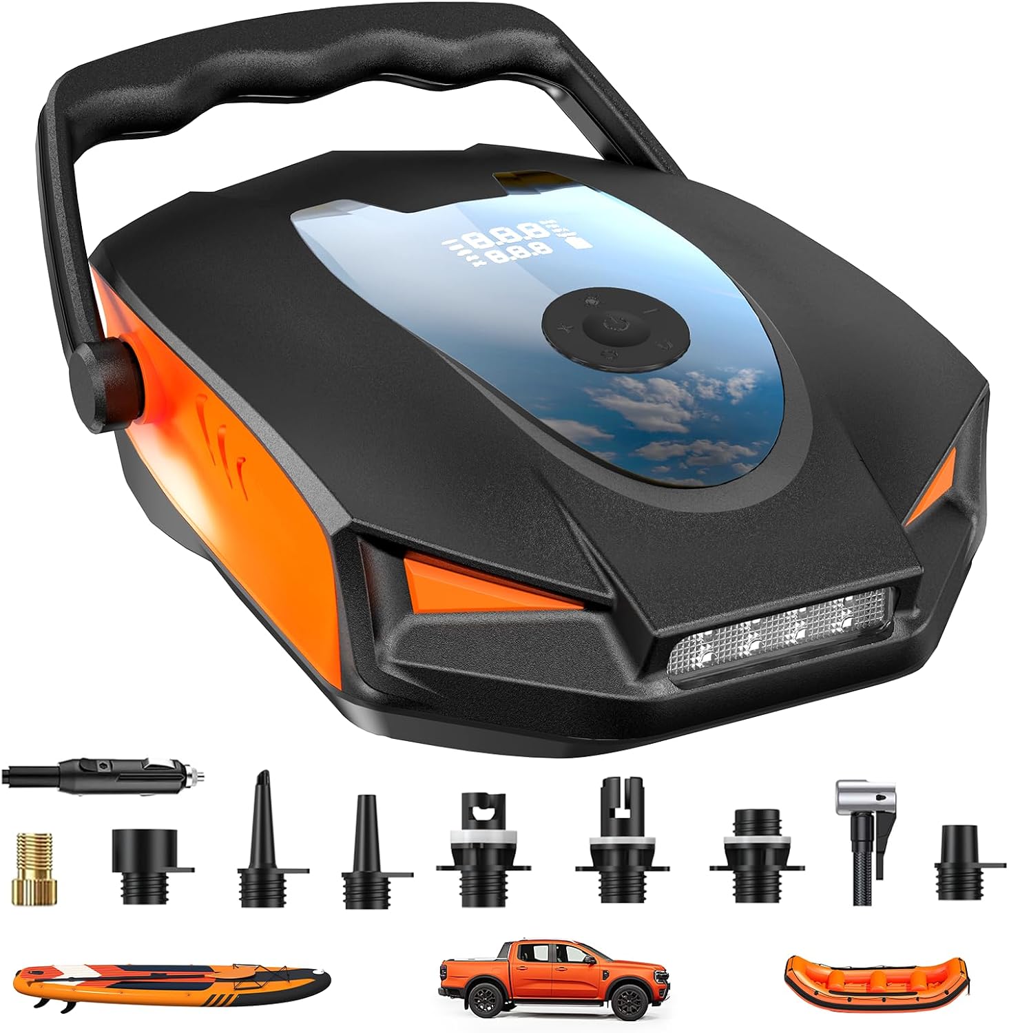 50PSI High Pressure Paddle Board Pump, Dual Stage Inflation & Auto-Off ...