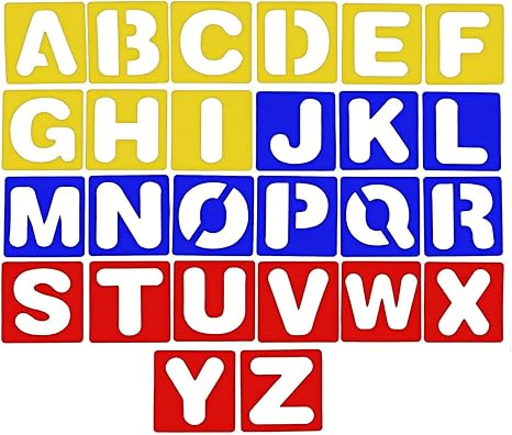 Amazon.com: NIIIYTYB 26 Pieces Alphabet Stencils Set 3 Inch Plastic ...