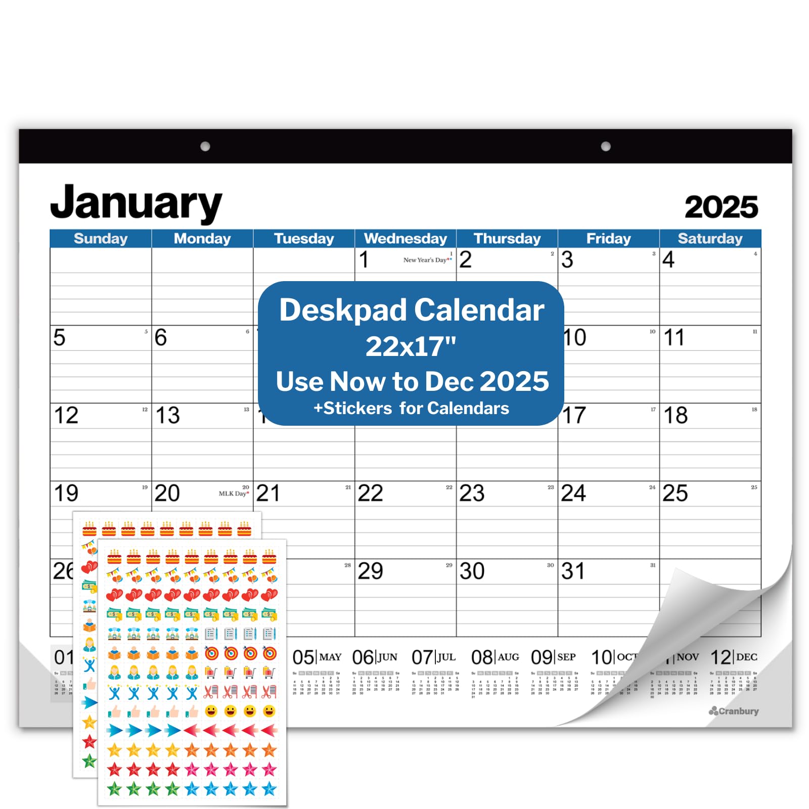 Snapklik.com : CRANBURY Large Desk Calendar 2025 22x17