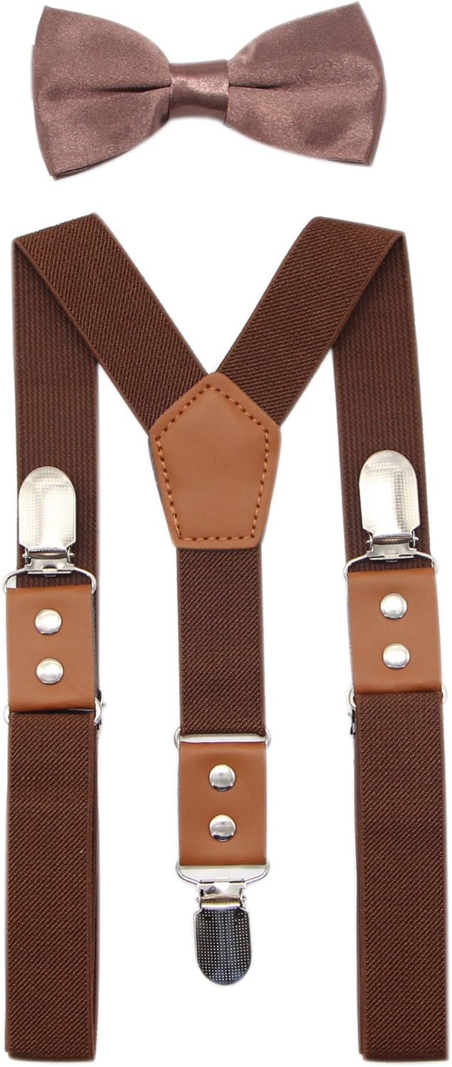 JAIFEI Suspender & Bowtie Set For Men & Boys Durable Clips & High End ...