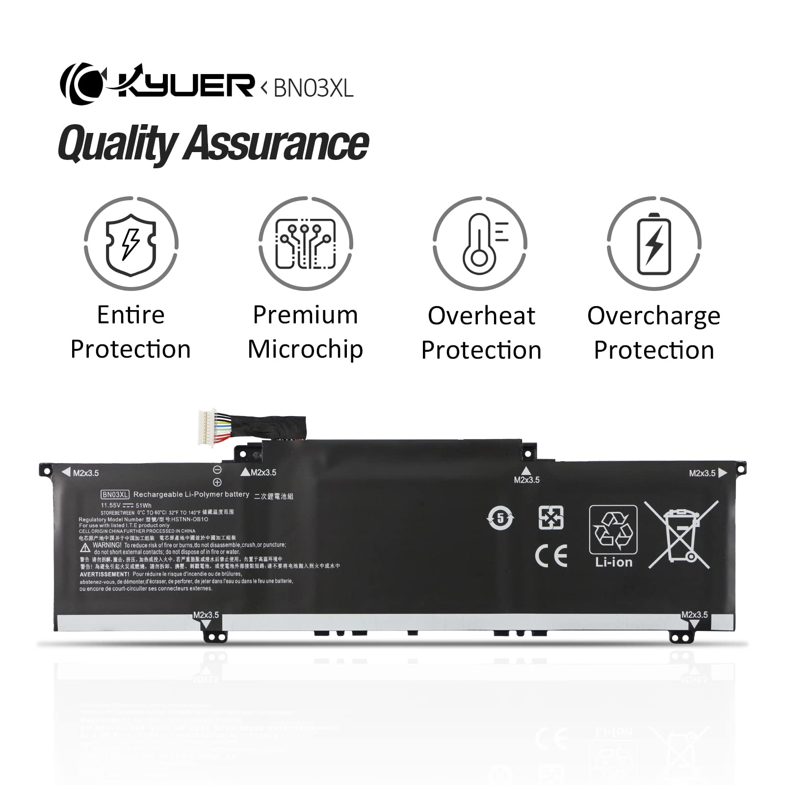 HP Laptop Battery BN03XL 51Wh Battery Replacement For HP Envy X360 13/ ...