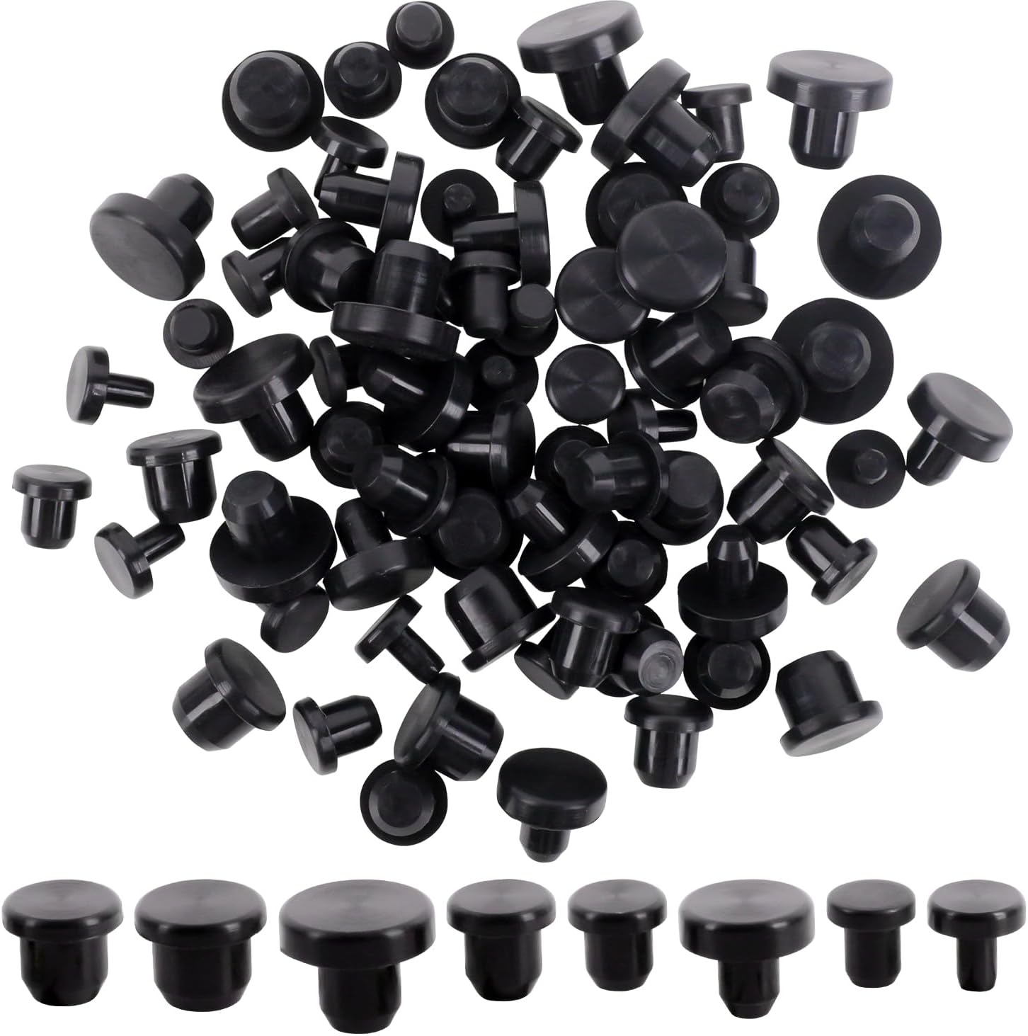 Fizdoqg 80 tappi in gomma in silicone nero solido tappo cieco rotondo ...