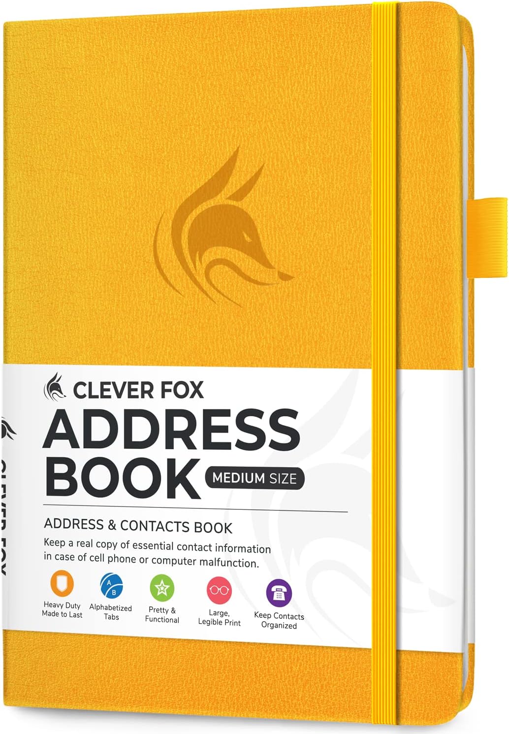 Clever Fox Address Book with alphabetic tabs - PU Leather Telephone and ...