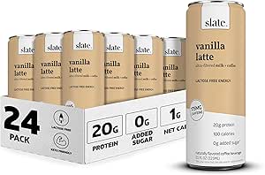 Slate Milk - High Protein Shake, Vanilla Latte, 20g Protein, 0g Added ...
