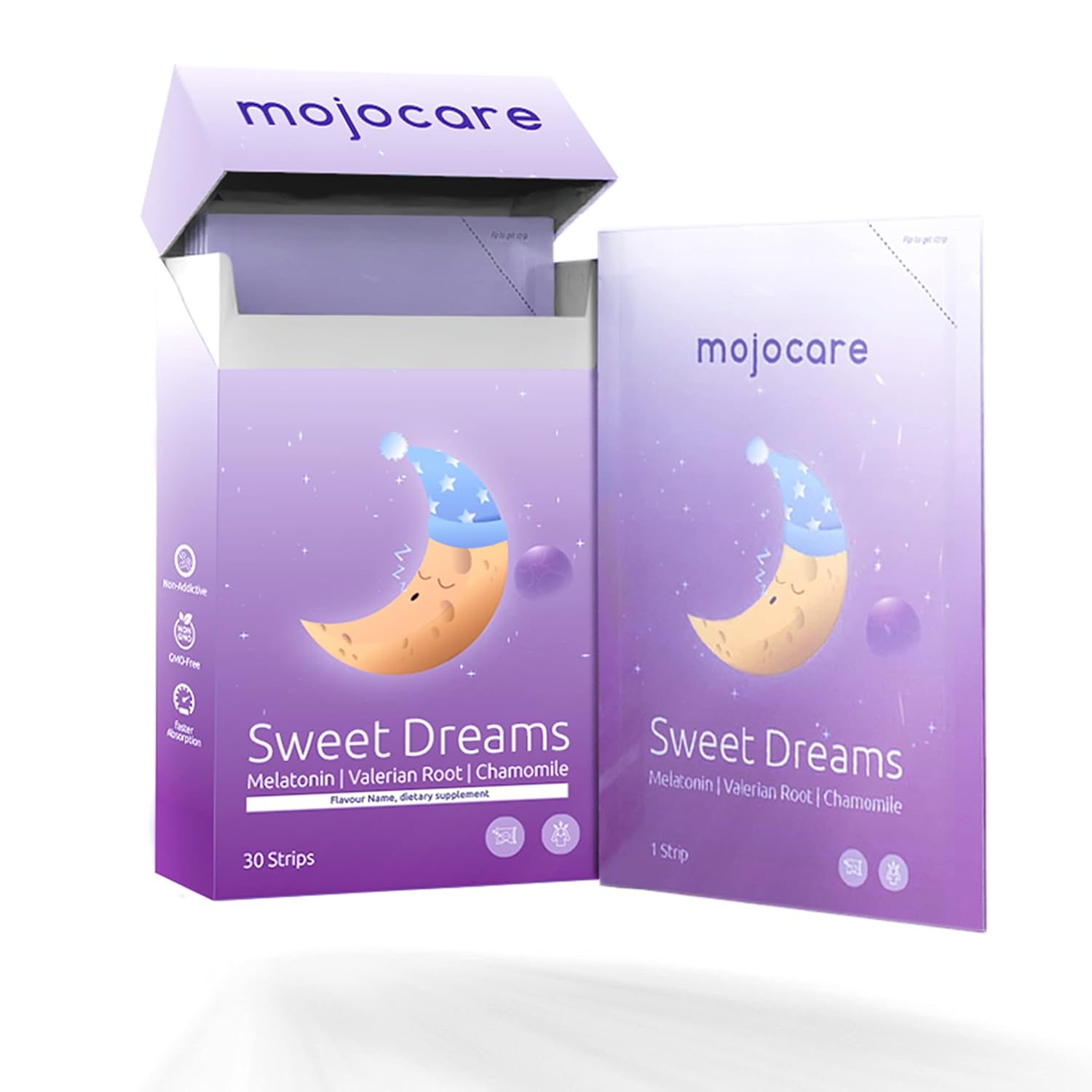 Mojocare Sweet Dreams Melatonin Strips - Promotes Relaxation & Sleep ...