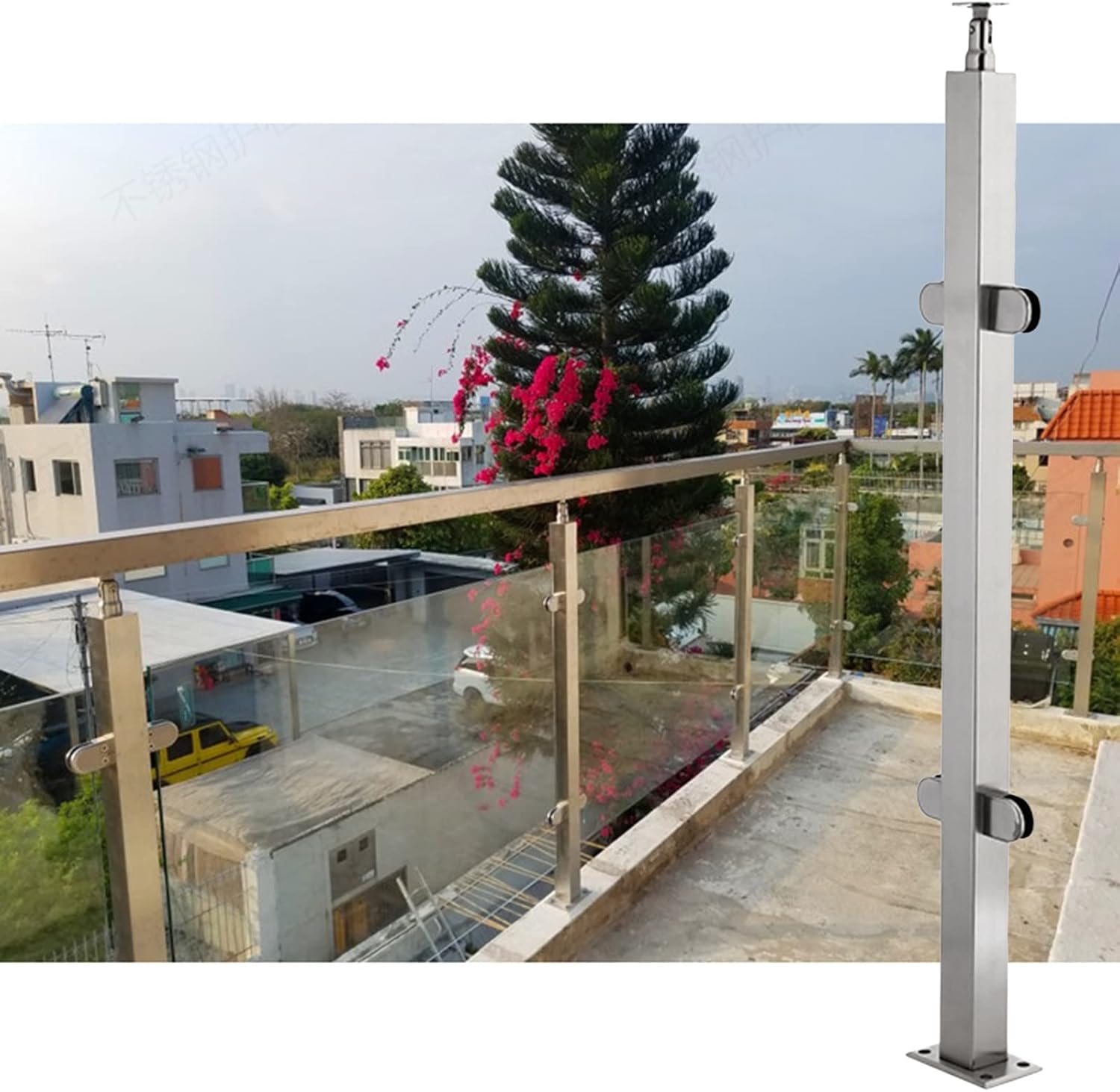 Amazon.com: LXLZYXSF Deck Stairway Glass Guardrail Post Square, Extra ...