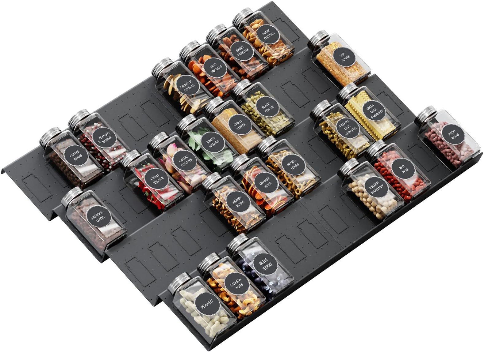 Amazon.com: SpaceAid Spice Drawer Organizer with 28 Spice Jars, 386 ...