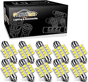 Amazon.com: Partsam 10Pcs DE3175 31mm Festoon LED Light Bulbs White ...
