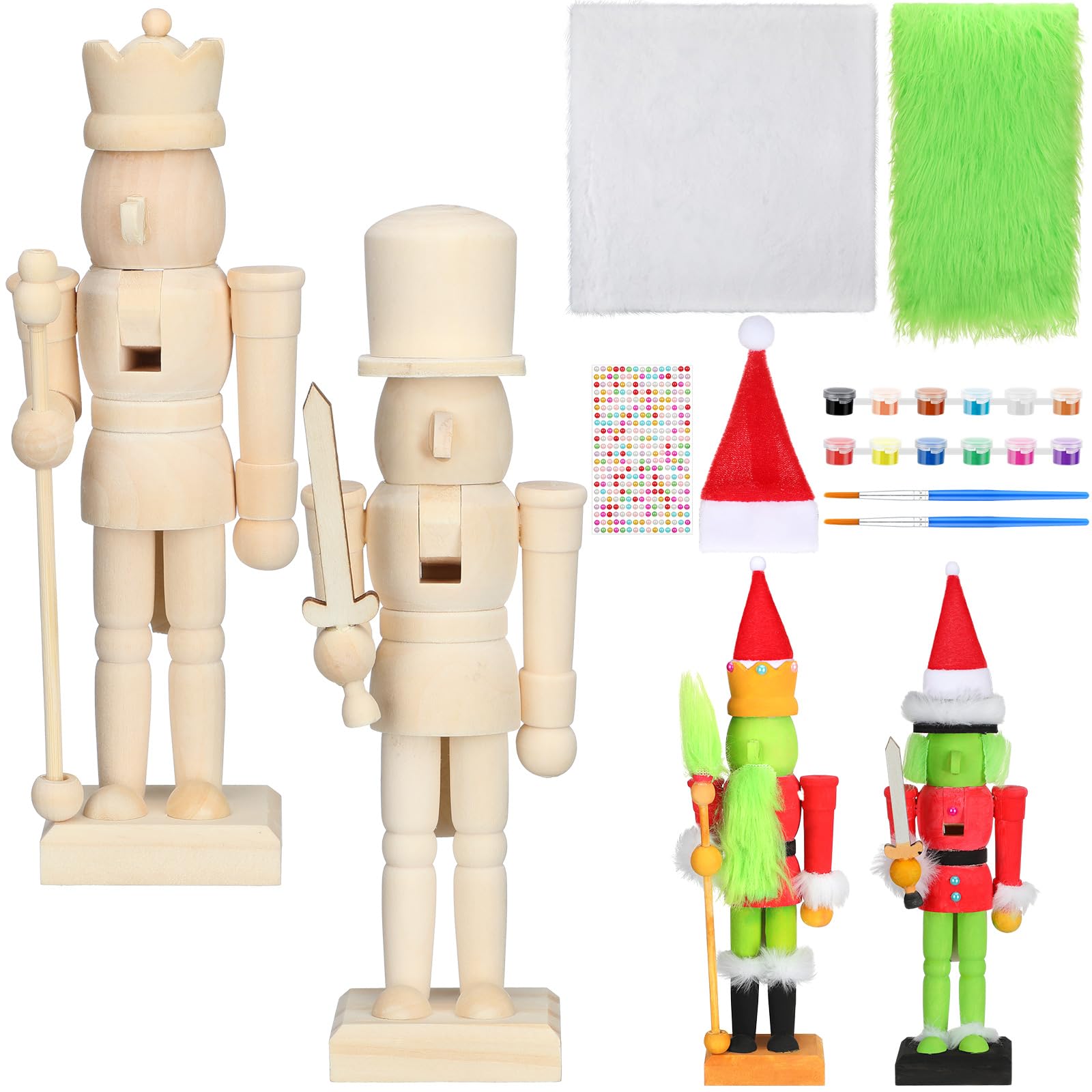 Amazon.com: Realspring 2 Pcs Christmas Wooden Nutcrackers Set 7.87 ...
