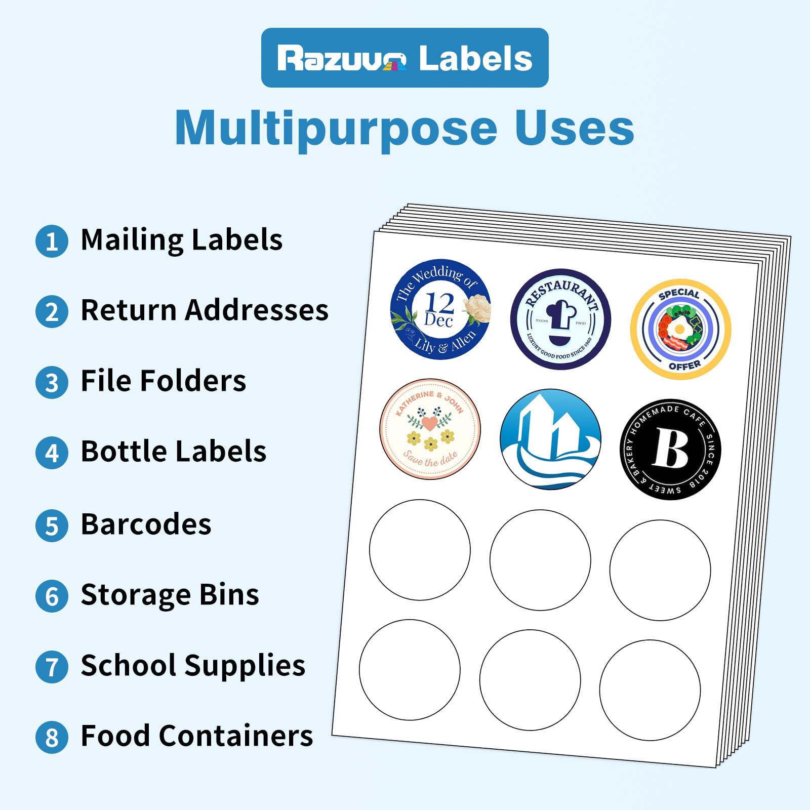 Snapklik.com : 2" Circle Sticker Labels, Round Printable Sticker Labels ...