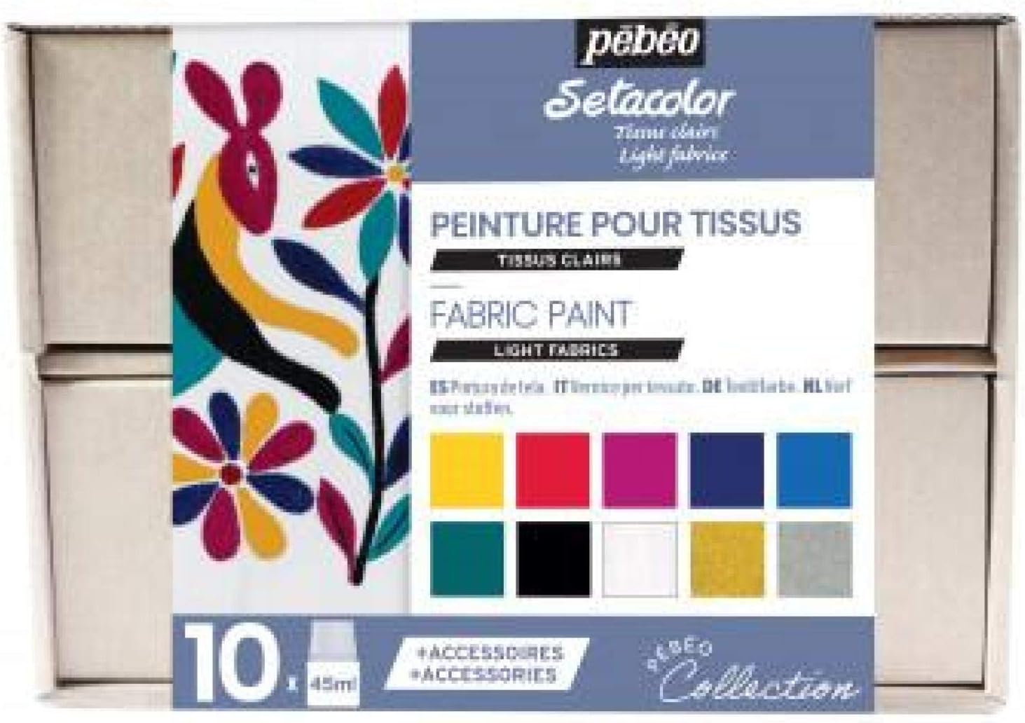 Amazon.com: Pebeo Setacolor Fabric Paint, 10X45ML, Assorted