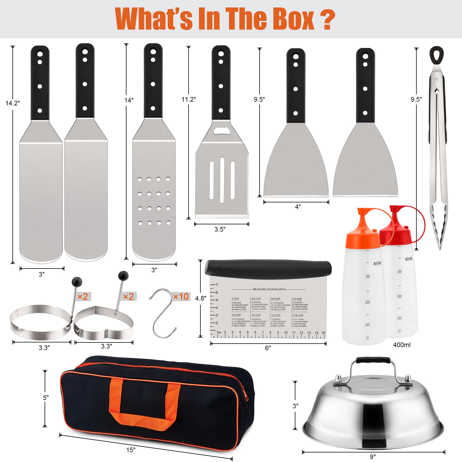 Snapklik.com : Griddle Accessories Kit Of 16, Heavy Duty Stainless ...