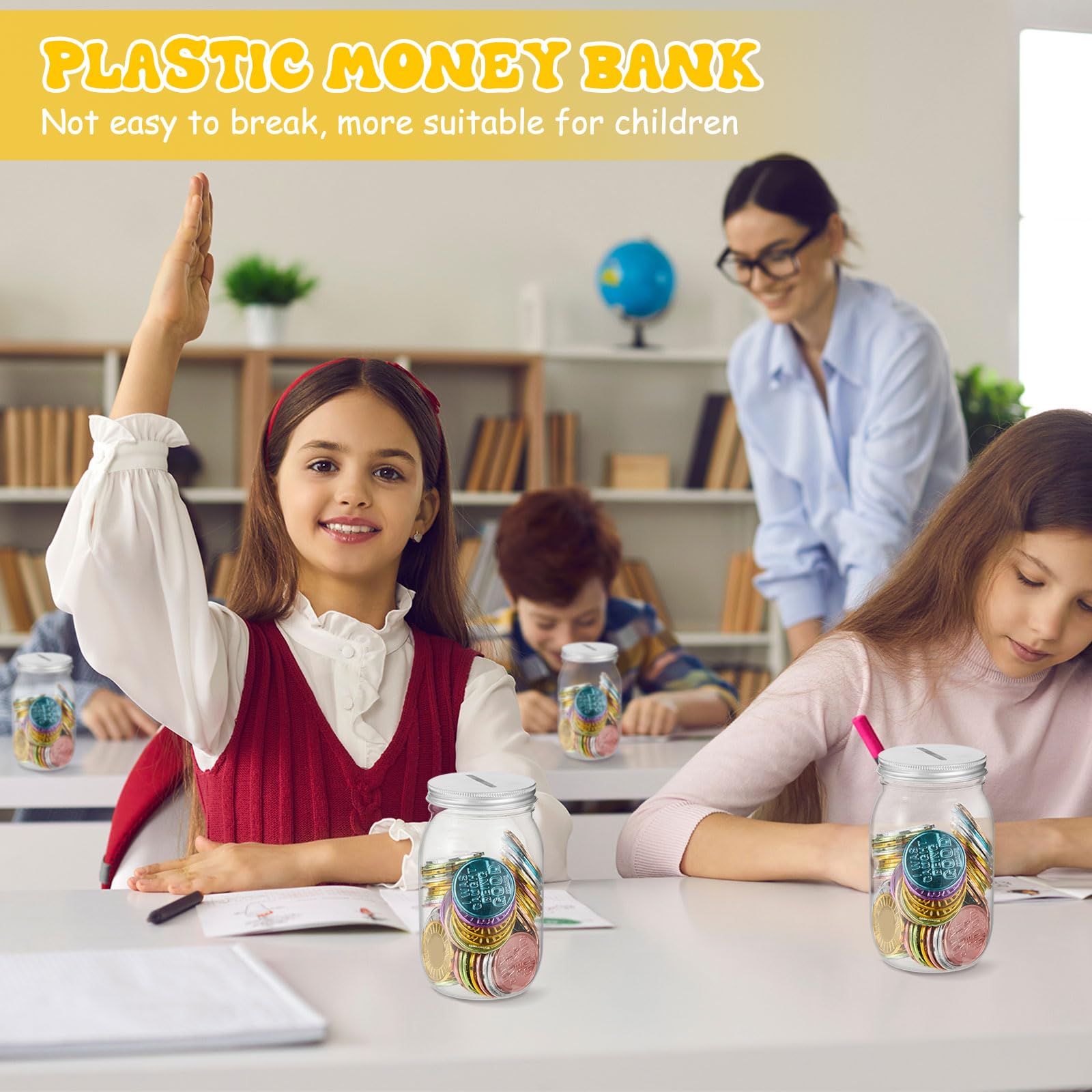 Snapklik.com : 12 Pcs Coin Jars For Behavior Tokens Bulk Plastic Reward ...