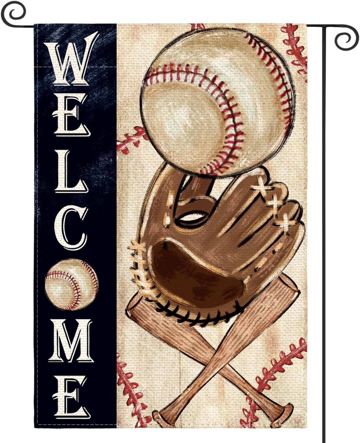 Amazon.com : AVOIN colorlife Welcome Baseball Garden Flag 12 x 18 Inch ...