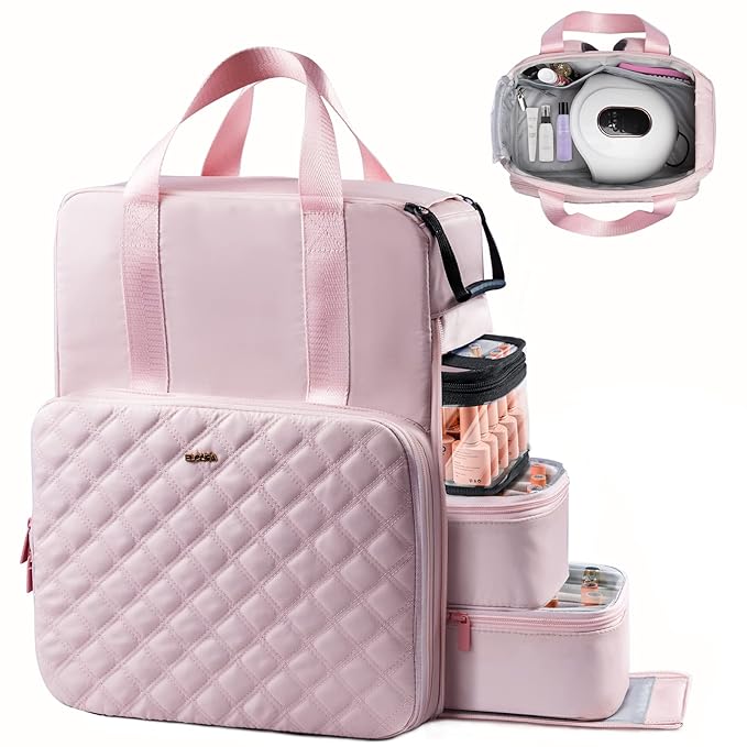 Amazon.com : ELCUPA Nail Polish Organizer Backpack Holds 84-93 Bottles ...