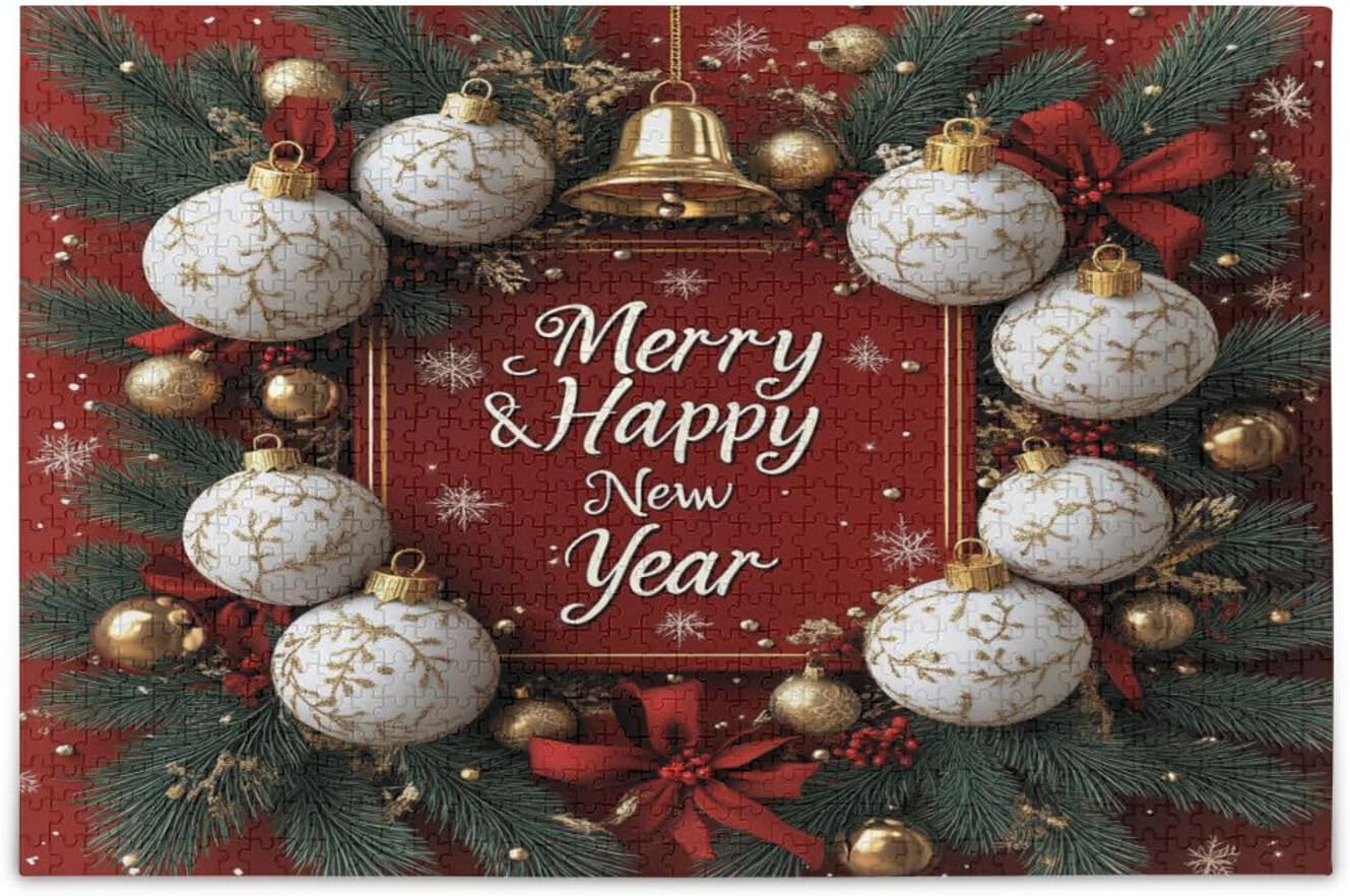 ATTX Christmas Golden Bells Puzzles 500 Pieces Christmas Jigsaw Puzzle ...