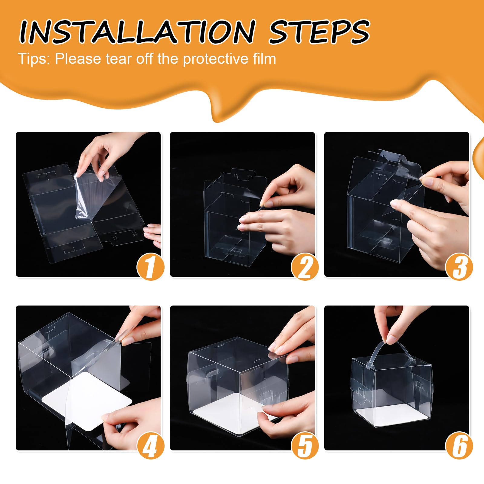 Ctosree 48pcs Clear Favor Boxes with Handles Mini Plastic Gift Box ...