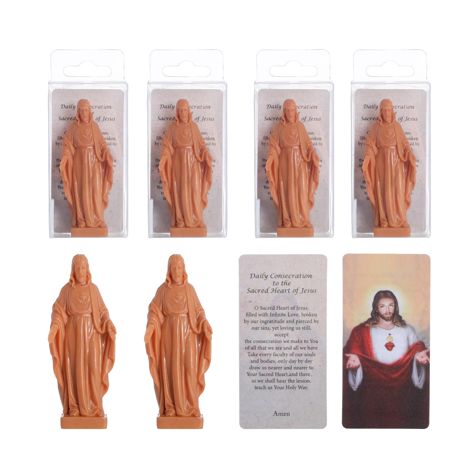 Amazon.com: KOMI 6 PCS Little Jesus Figures with Prayer Card, Sacred ...