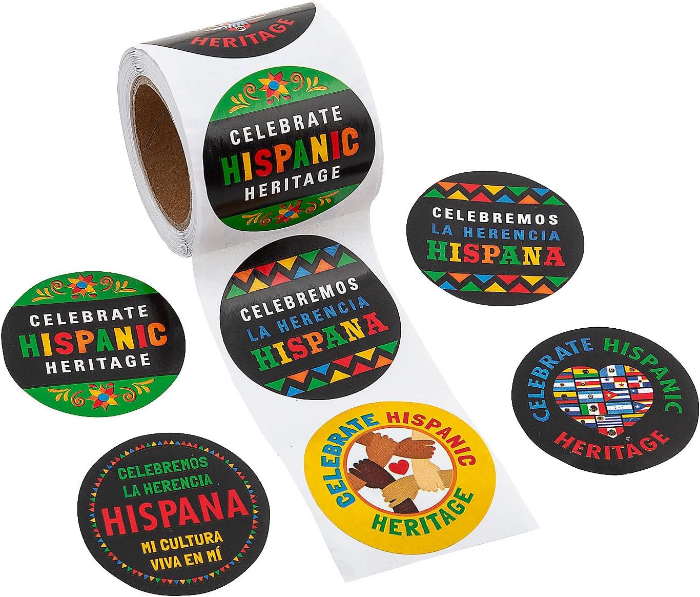 Amazon.com: Hispanic Heritage Sticker Roll - 100 Pieces : Toys & Games