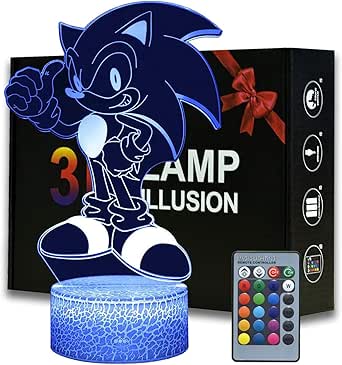 Night Light for Kids, Sonic Night Light,16 Colours Change & Remote ...