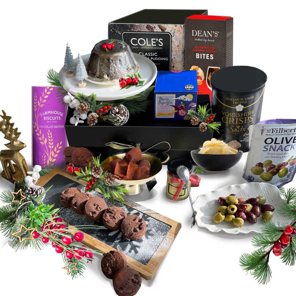 Christmas Hamper - Gourmet Gift Box with Xmas Pudding, Brandy Butter ...