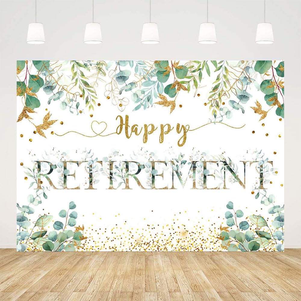 Buy Ticuenicoa 6x4ft Happy Retirement Backdrop Green Leaves Spring ...
