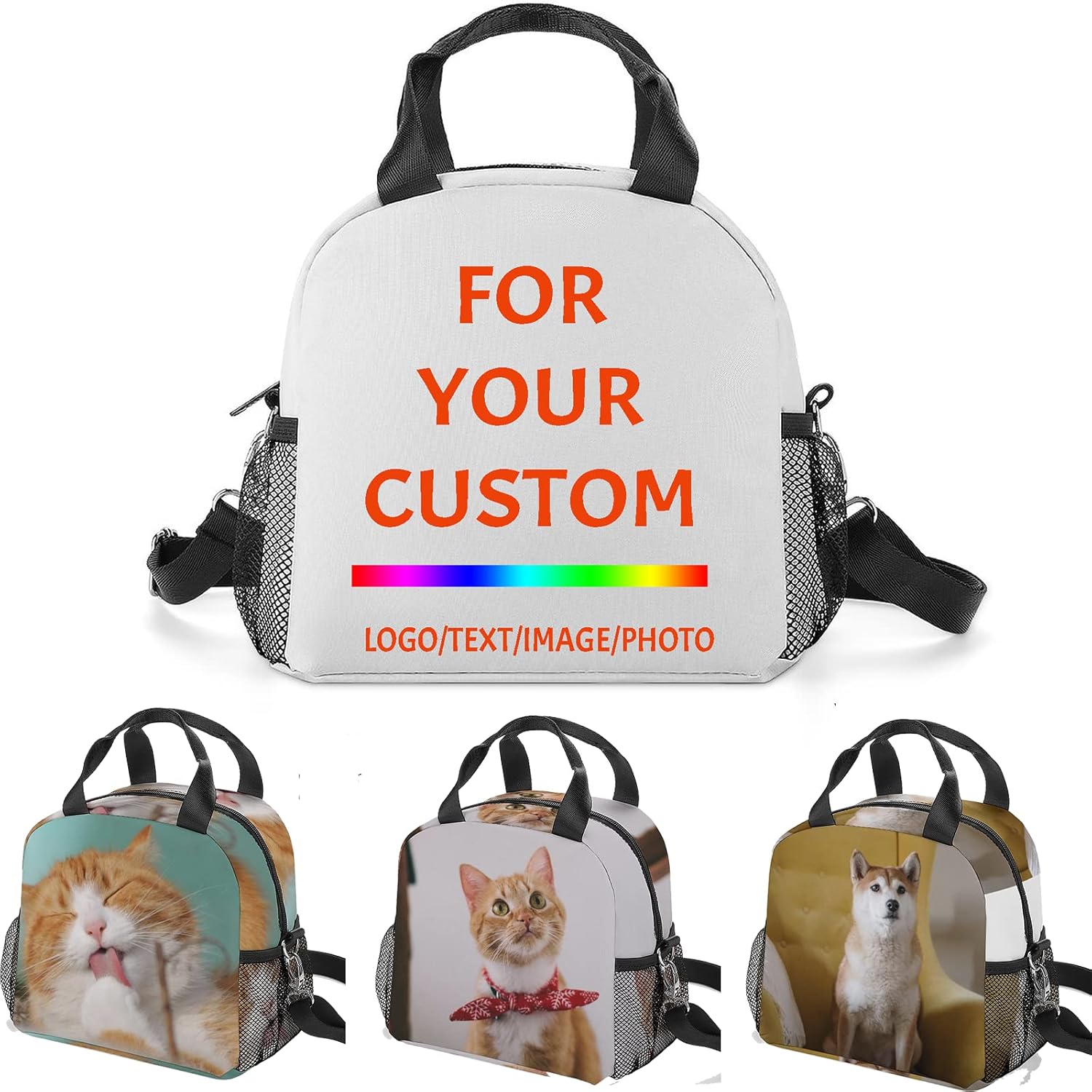 Amazon.com: HANJWANET Personalized Lunch Box Double-sided Printing ...