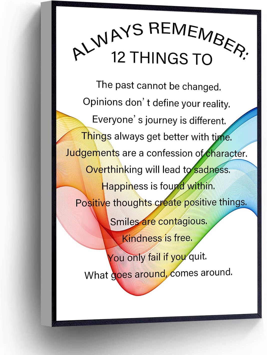 Amazon.com: PUCHYUCT Modern Canvas Wall Art 12 Things To Always Remember- Inspirational Wall ...