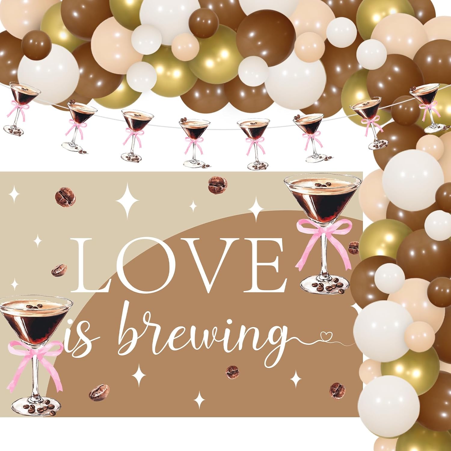 Amazon.com: Funmemoir Espresso Martini Bridal Shower Decorations Love ...
