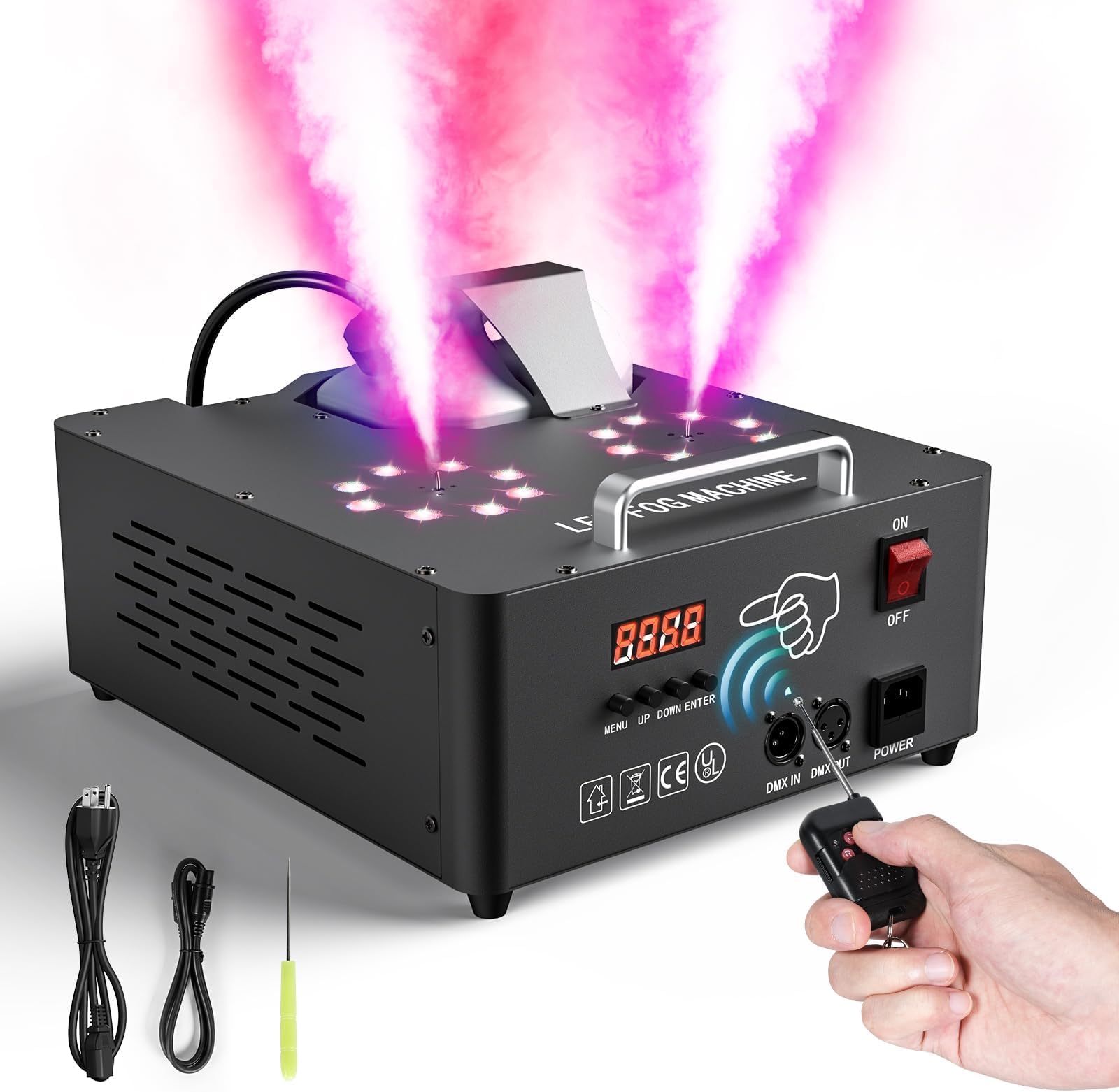 Amazon.com: COLBOR CF5 Smoke Fog Machine with a Fan and RGB Lights ...