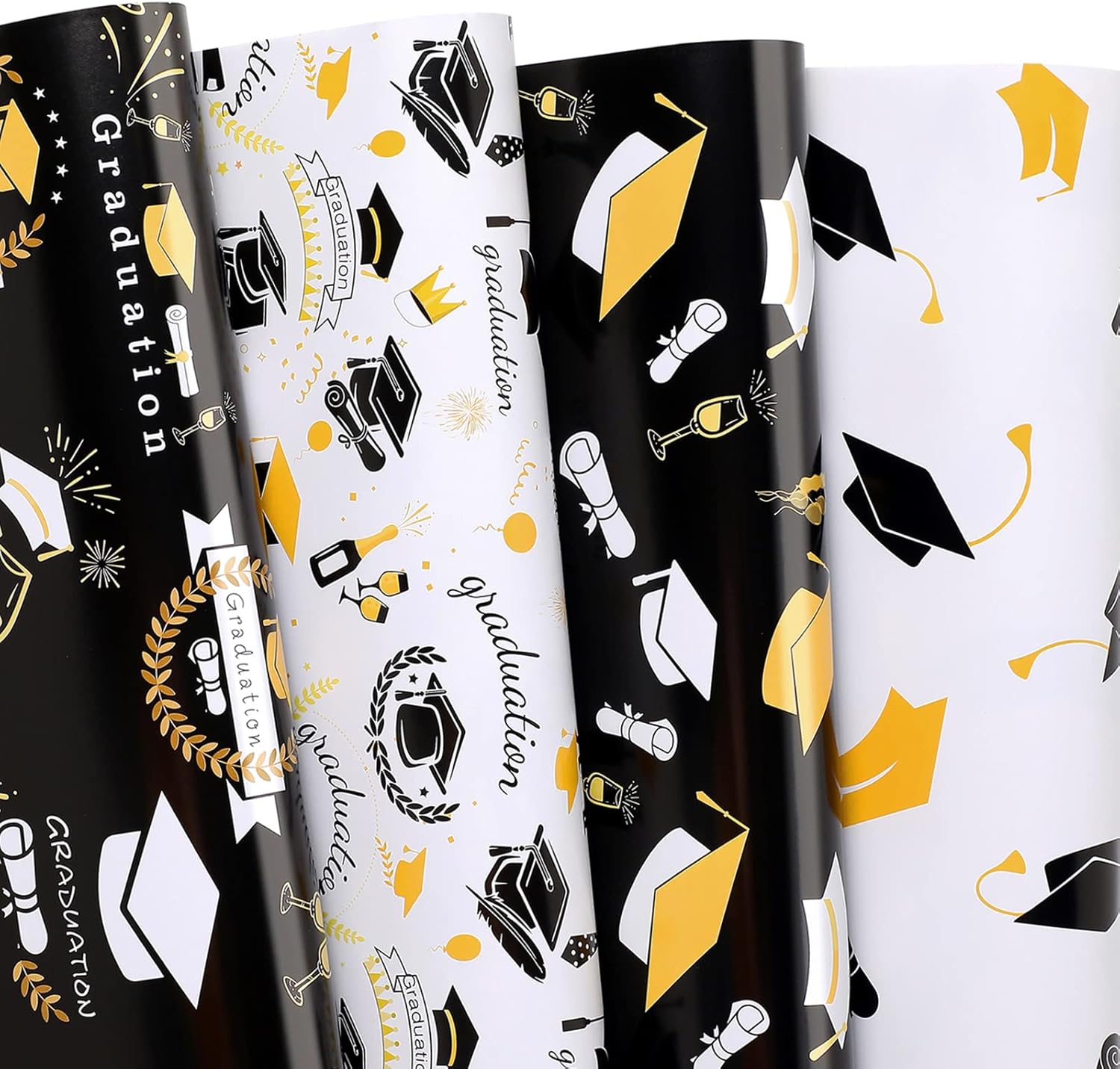 Amazon.com: Ulmasinn Graduation Wrapping Paper Flat 8 Sheets with 4 ...