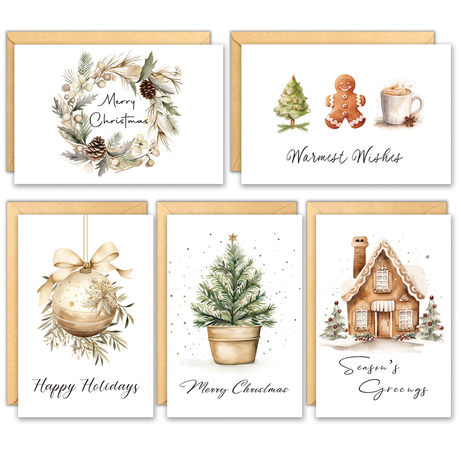 Amazon.com : HiABNRT Christmas Cards with Envelopes, Pack of 25, 5 ...