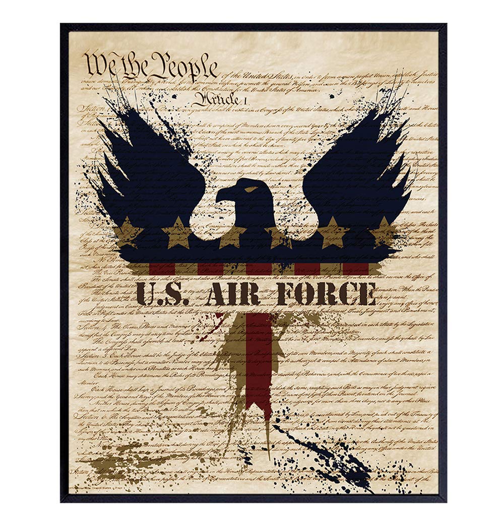 Amazon.com: Patriotic US Air Force Art Poster - 8x10 Wall Decor ...