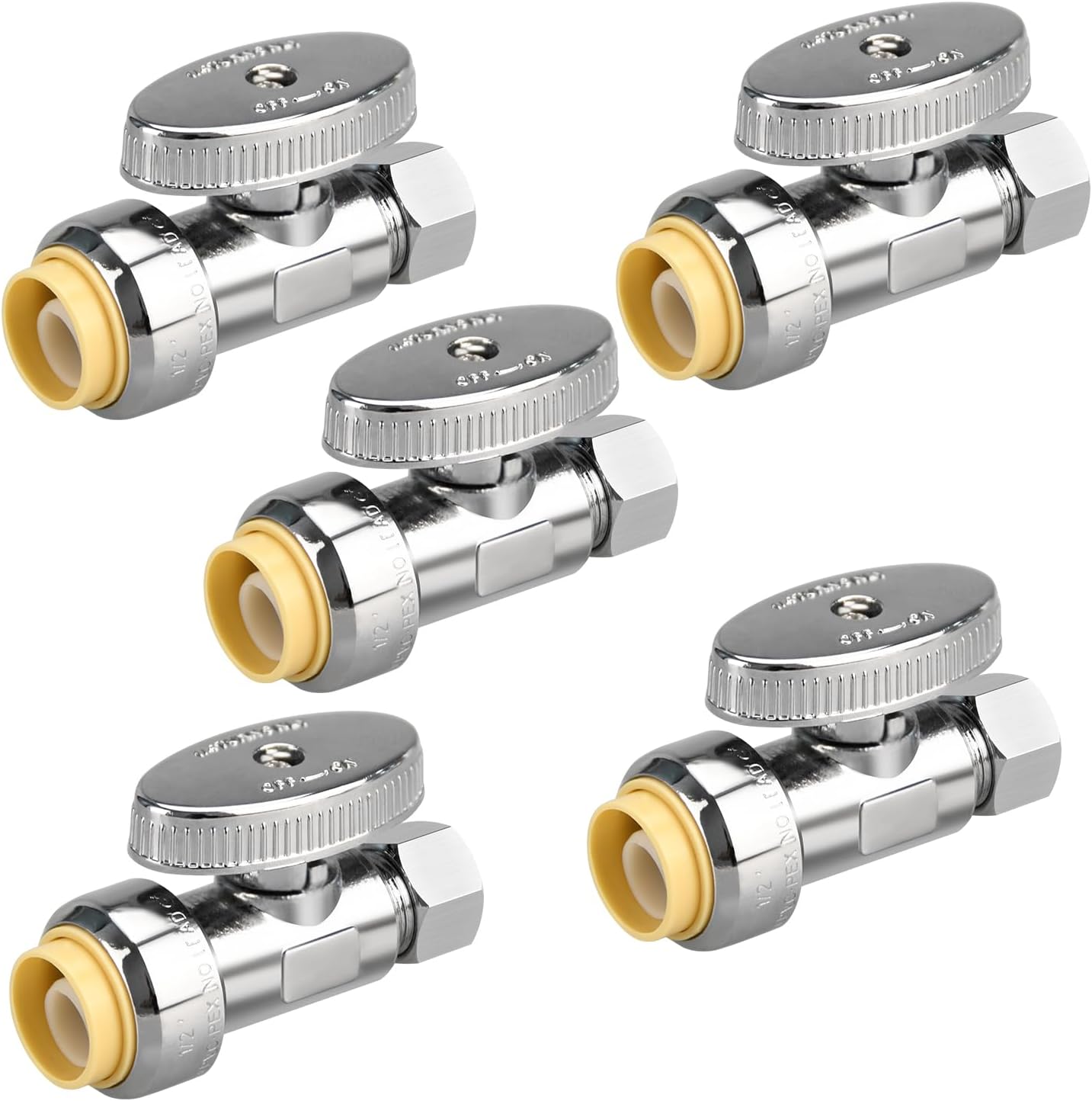 Amazon.com: Angle/Straight Stop Valve, 1/2/5/10 Pack PTC 1/2" × 3/8" OD ...