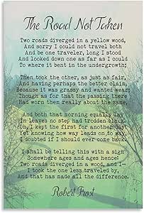 Amazon.com: Robert Frost Poem - The Road Not Taken - Two Roads Diverged in A Wood - Watercolor ...
