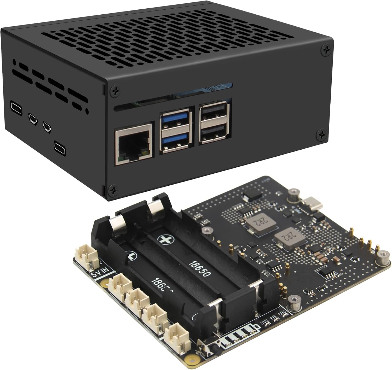 Amazon.com: Geekworm X1201 Ultra-Thin 5V UPS Shield+X1201-C1 Metal Case ...