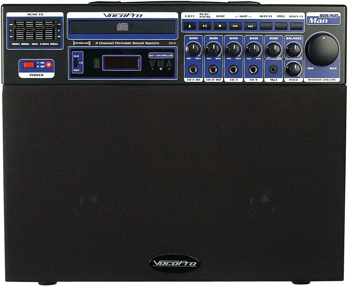 Amazon.com: VocoPro Soundman 80W 4 Channel Portable Sound System ...